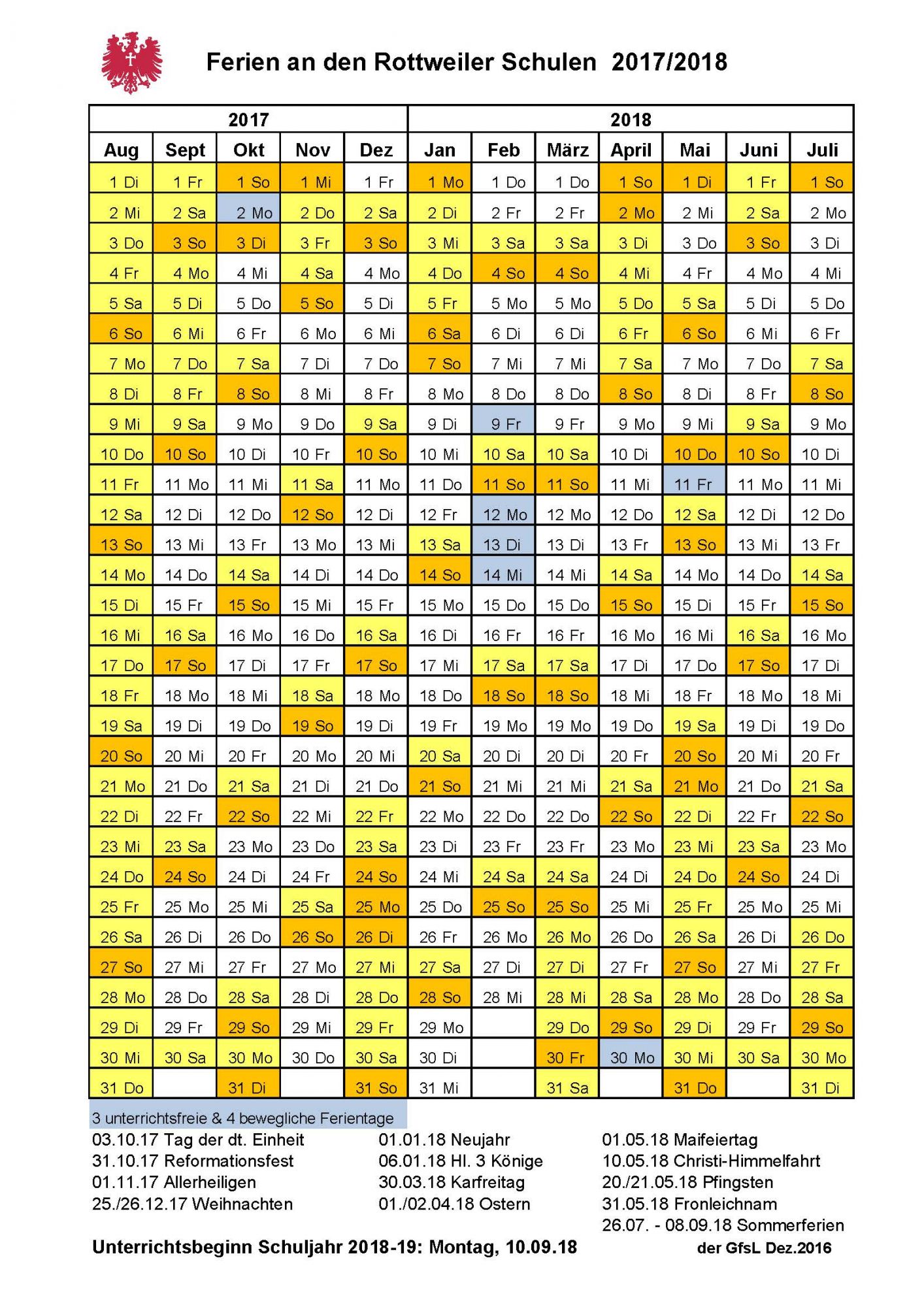 Ferienplan - Droste-Hülshoff-Gymnasium Rottweil